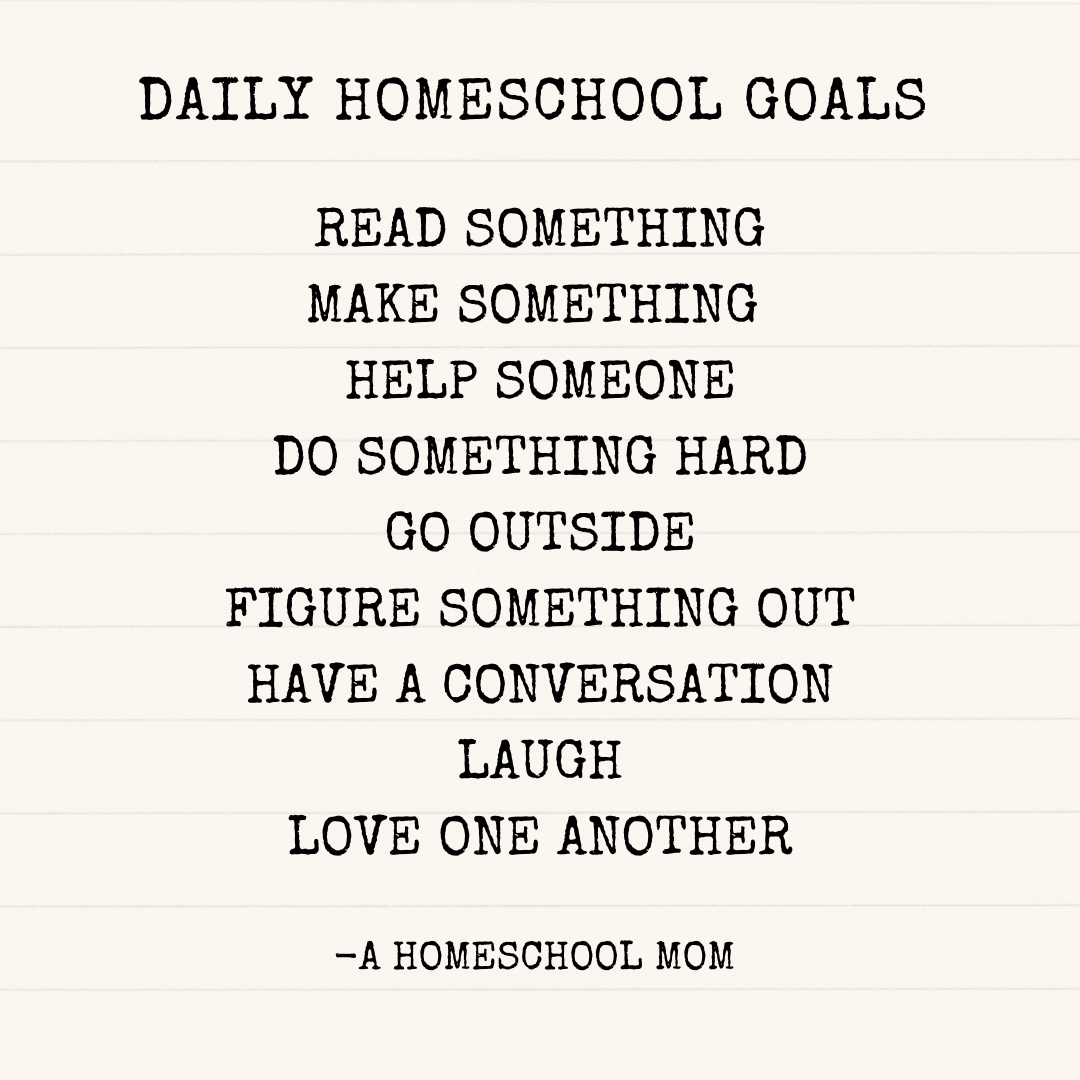 Daily Homeschool Goals – ~JENNY RIEFLIN MINISTRIES~